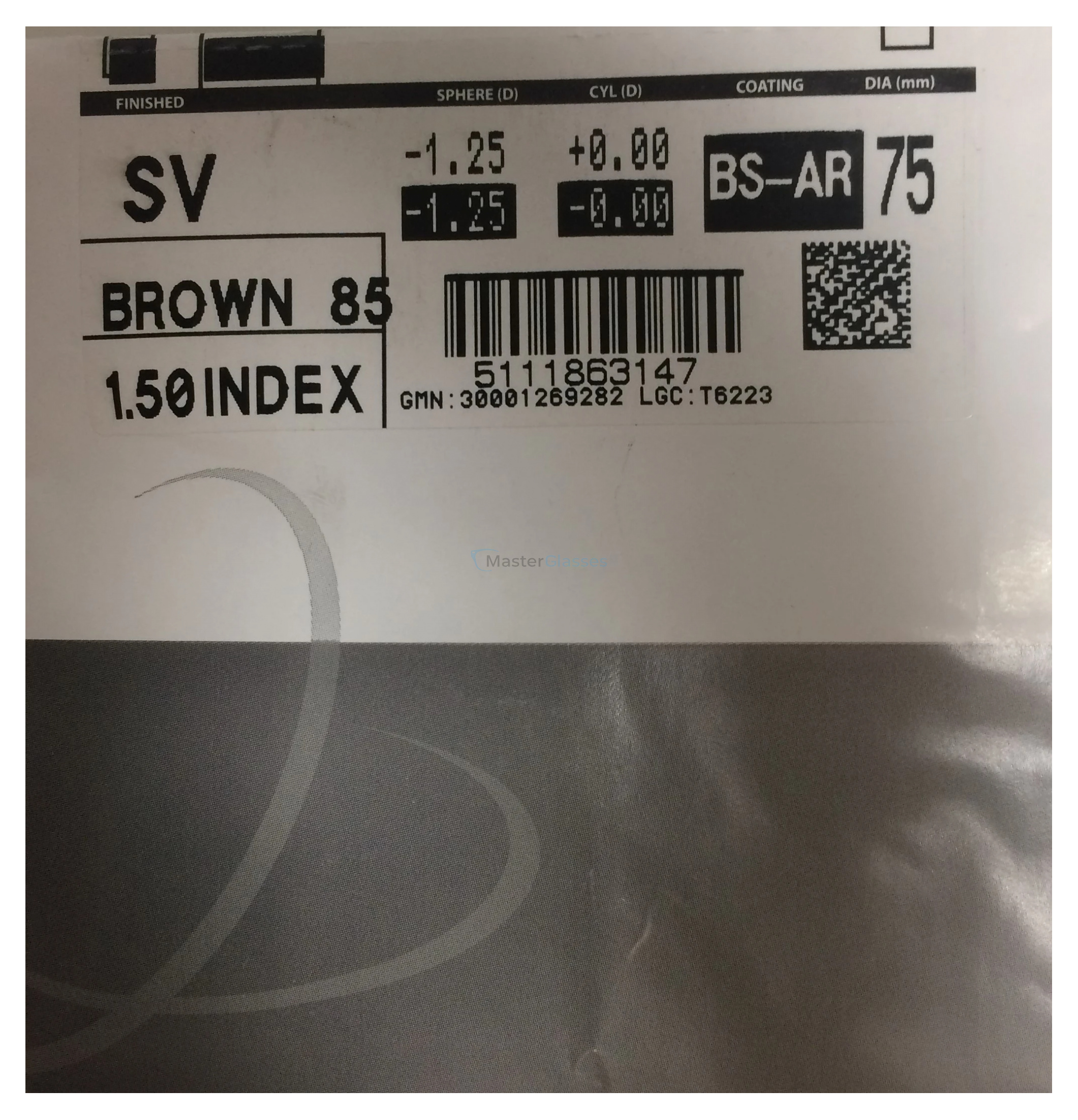 Линза для очков Synchrony Single Vision Sun 1.5 Brown/Grey/Pioneer 85%
